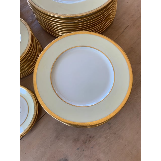 Antique Lenox China Springfield Pattern Gold-Encrusted Rims With Cream ...