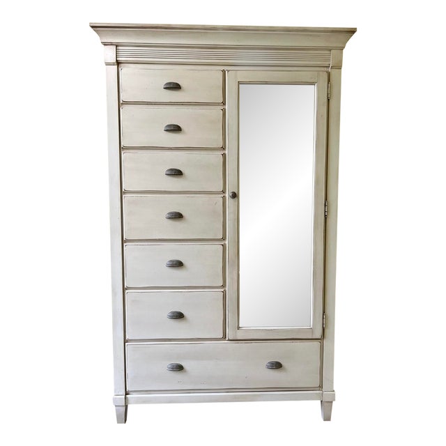Ethan Allen Swedish Home Armoire Chest of Drawers With Mirror Casegoods Storage