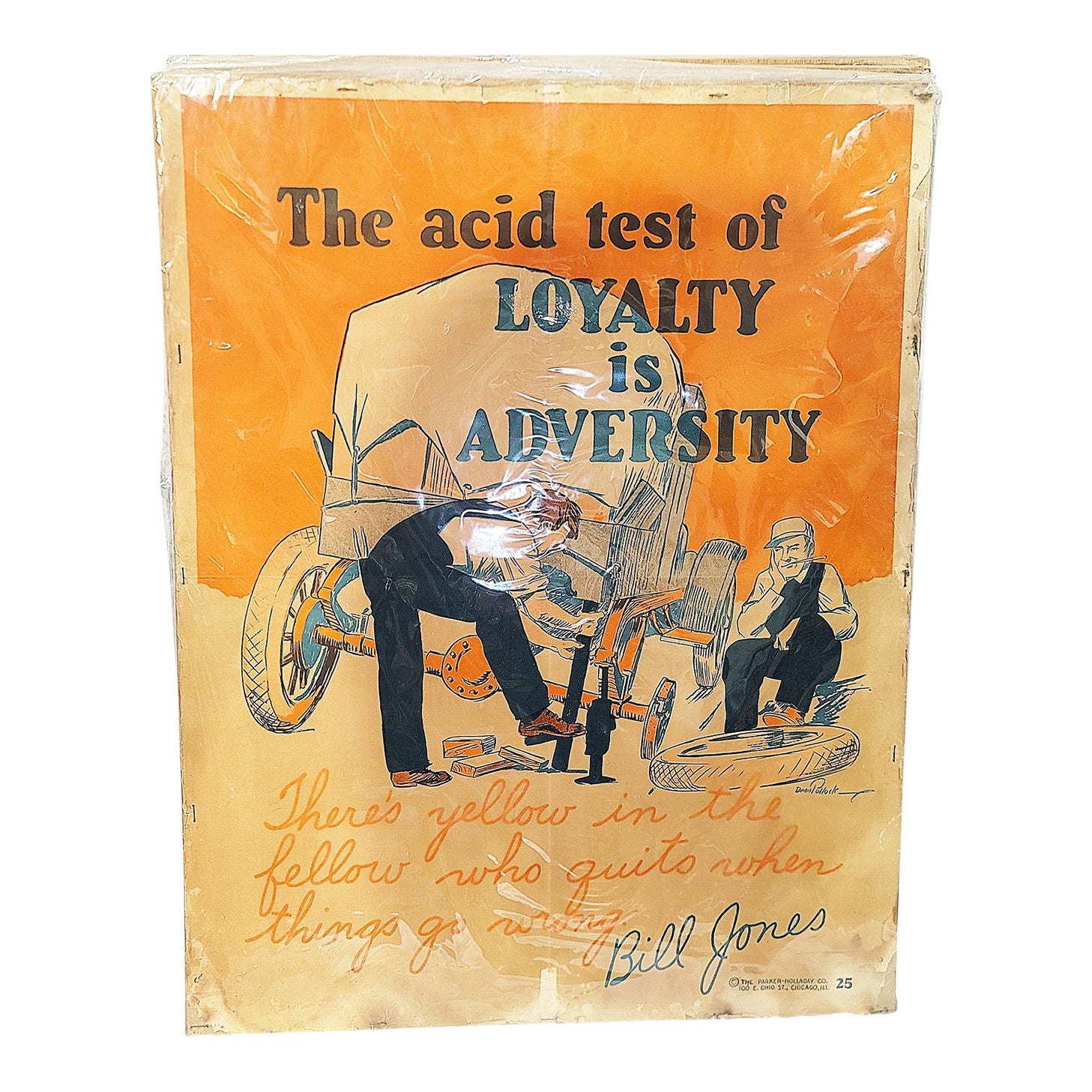 Original 1928 Large Bill Jones Motivational Poster | Chairish