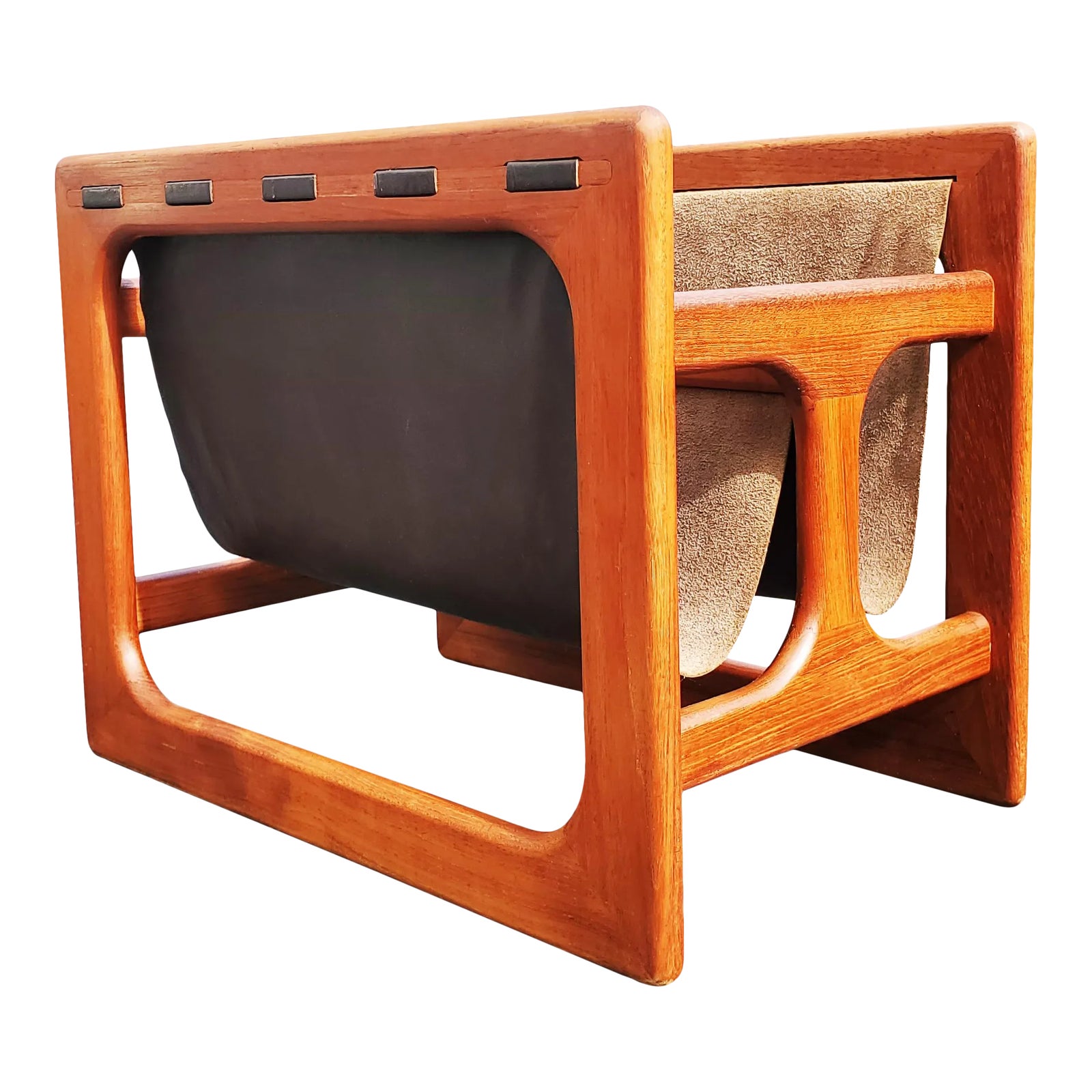 A Danish Mid Century Modern Teak Wood Magazine Rack. | Chairish