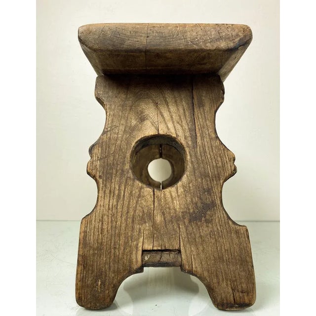 Rustic Handcrafted Farmhouse Stool, 1950s | Chairish