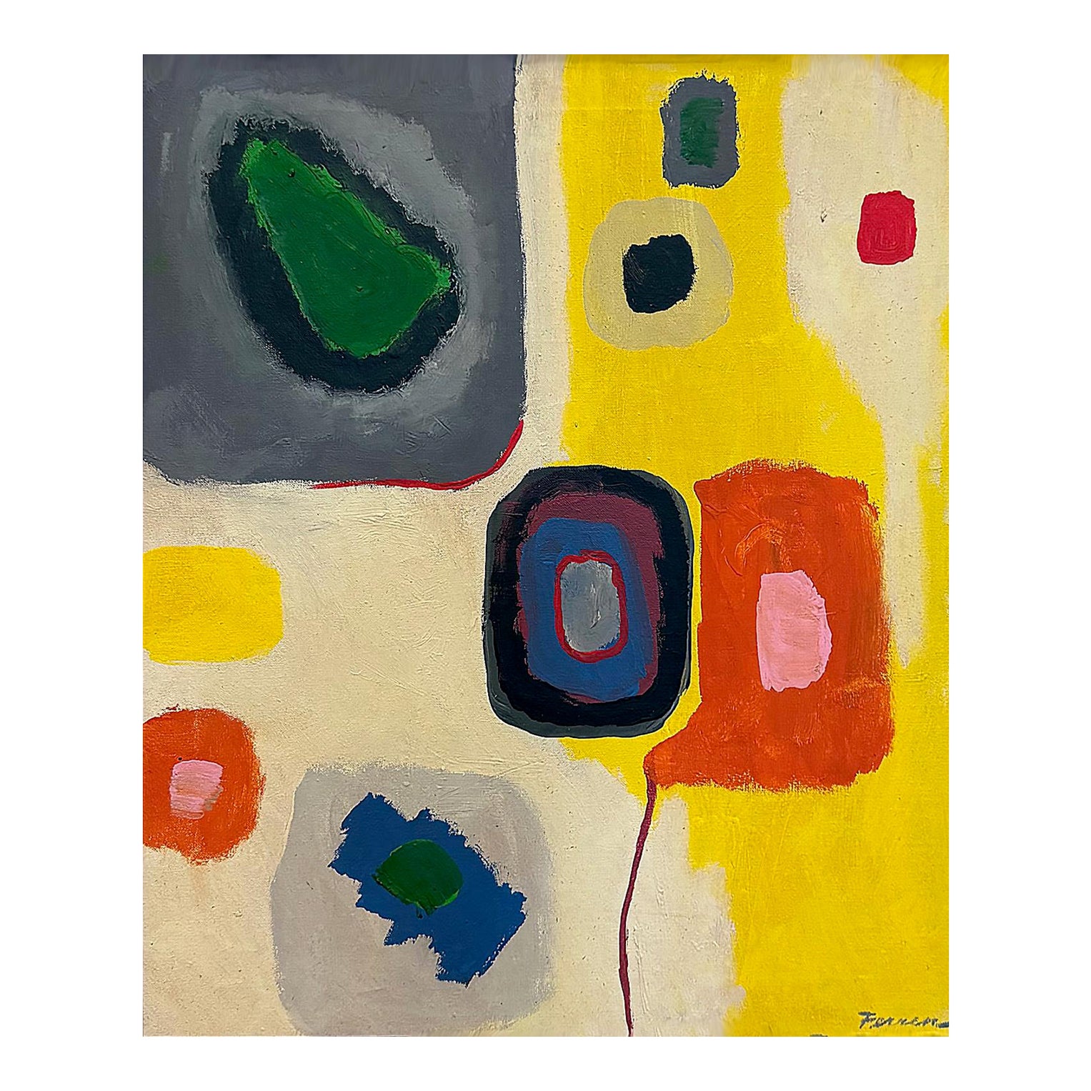 Original 1968 Abstract Oil Painting by John Ferren, Listed Artist ...