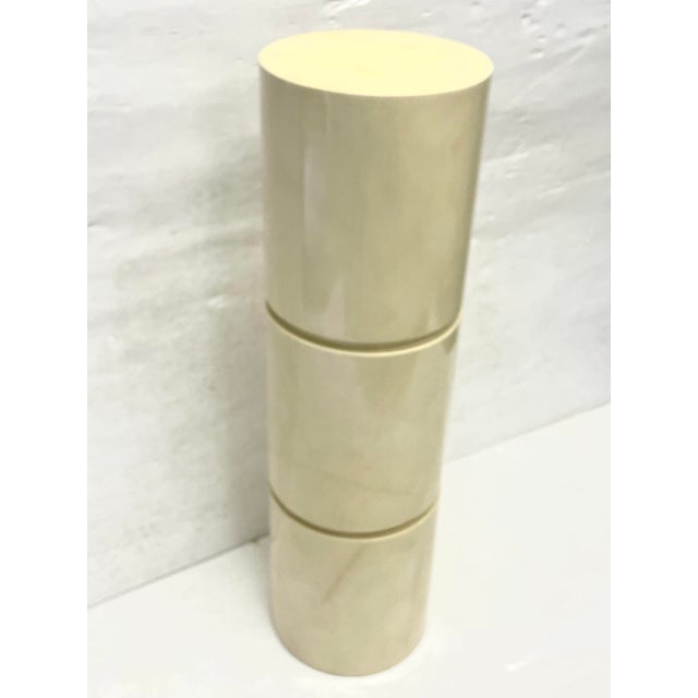 1980s Post Modern Faux Goat Skin Laminate Pedestal/ Plinth | Chairish