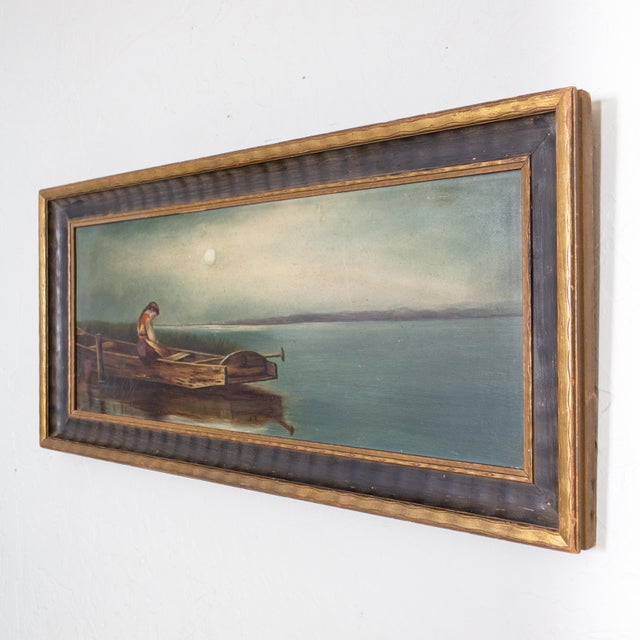 Antique Framed Acrylic Painting After 'Alone' by Heinrich Vosberg ...