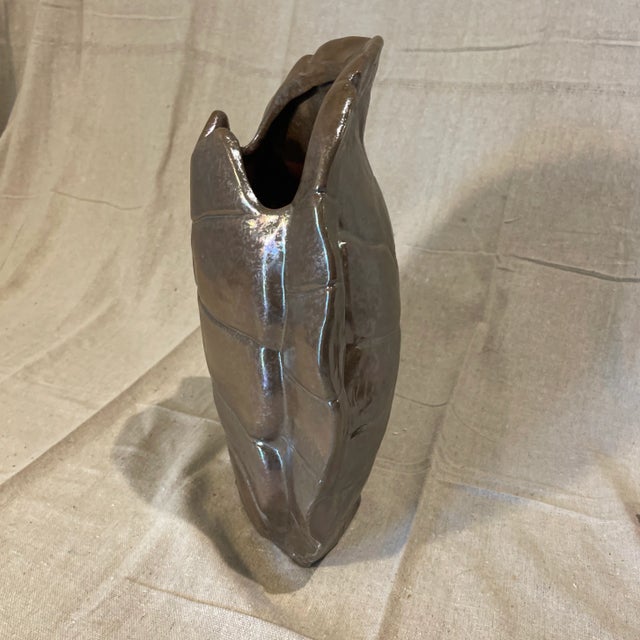 Late 20th Century Glazed Ceramic Turtle Shell Vase | Chairish