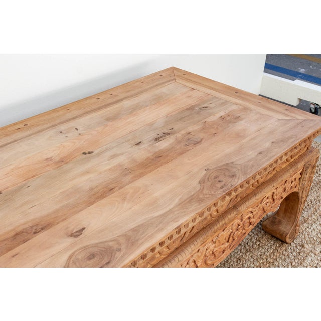 Precious Hand-Carved Floral Opium Coffee Table | Chairish