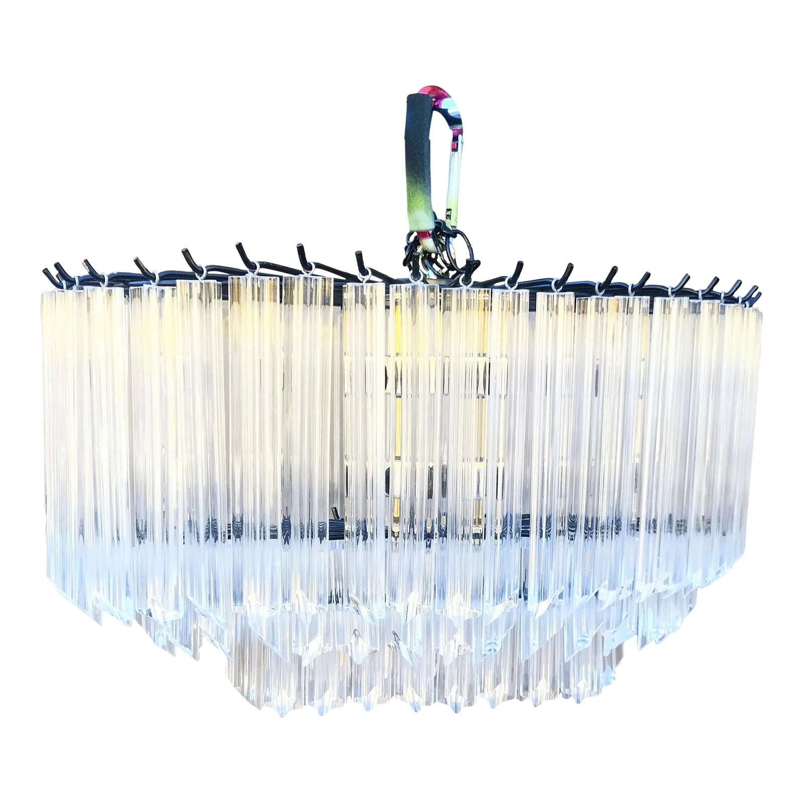 Vintage Large 3 Tiered Prism Lucite Mid Century 10 Light Gaetano ...