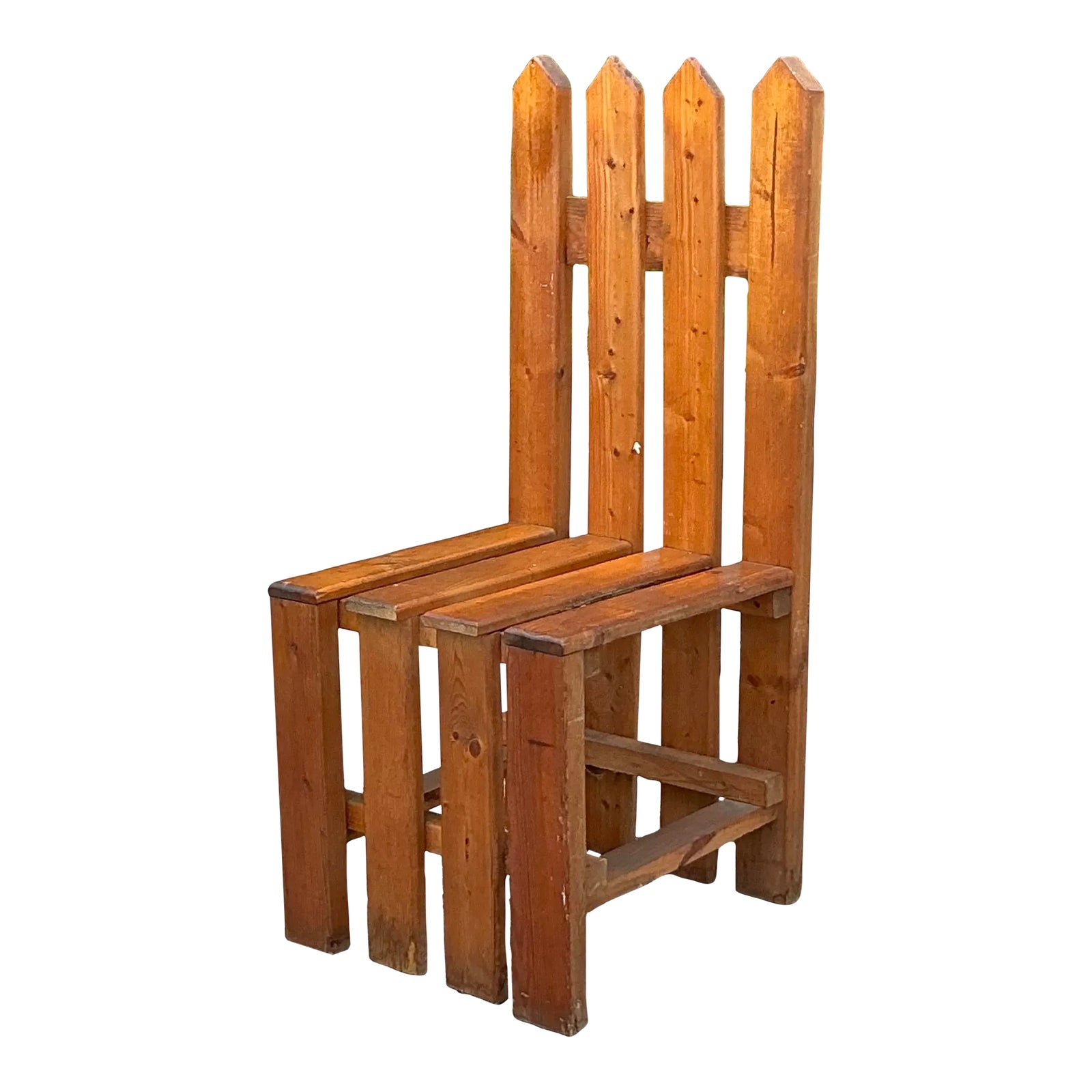 Vintage Boho Picket Fence Chair | Chairish