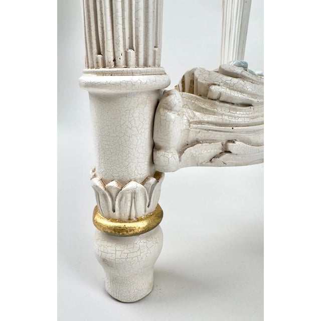 Italian Neo Classical Baroque Style Glass Top Carved End or Side Table ...