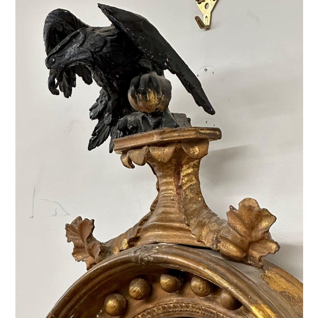 Antique Federal Style Gilt Gold Convex Wall / Console / Pier Mirror ...