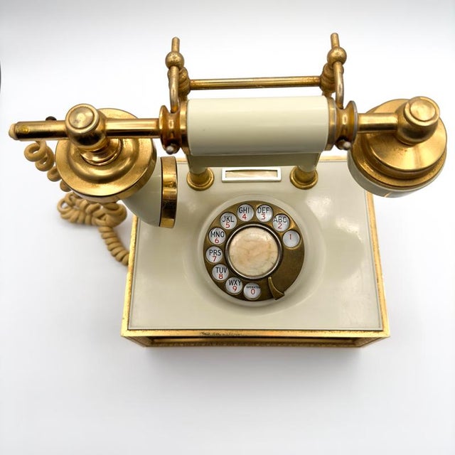 Vintage Deco-Tel French Victorian Style Rotary Dial Phone Ivory Gold ...
