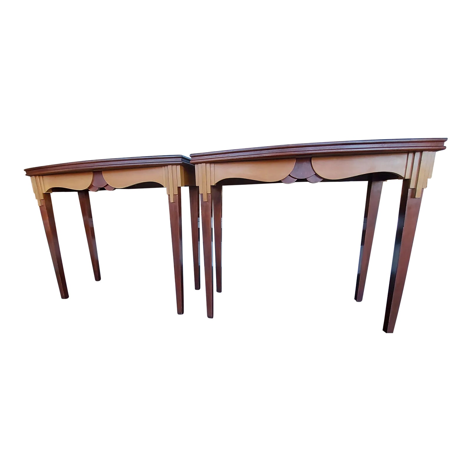 1960s Pair Of Mid Century Modern Art Deco Style Tables | Chairish