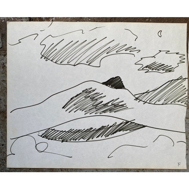 1960s Frank Wallace Camels Hump Green Mountains Drawing | Chairish