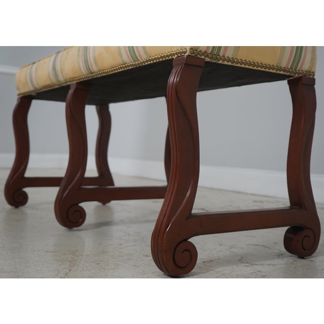 English Regency Six-Leg Mahogany Upholstered Window Bench | Chairish