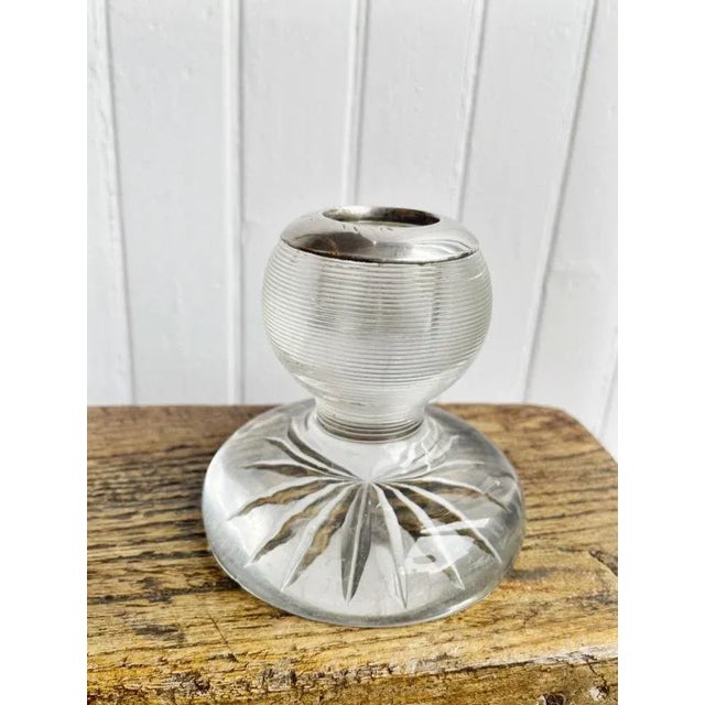 1904 English Sterling Silver and Glass Match Striker | Chairish