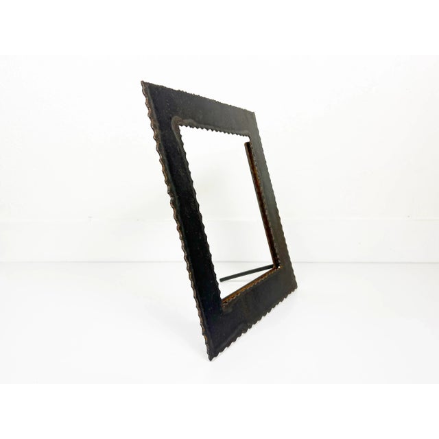 Vintage Brutalist Torch Cut Metal Picture Frame | Chairish