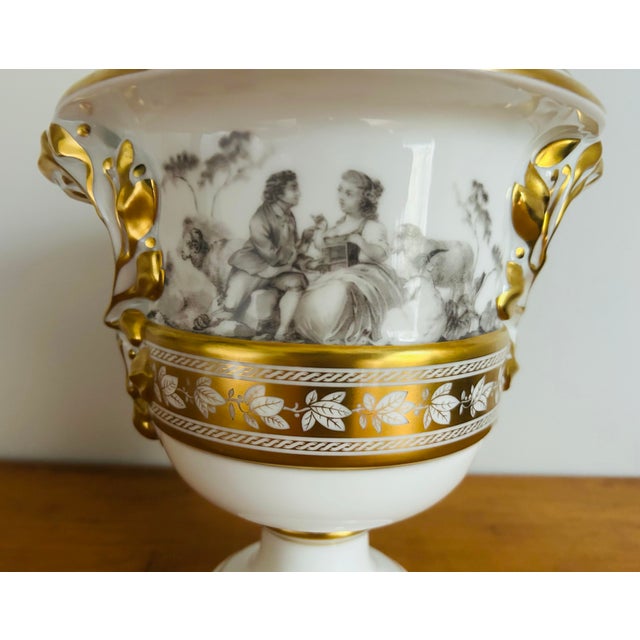 Vintage Royale Limoges Gold & White Porcelain Urn Pedestal Planter ...