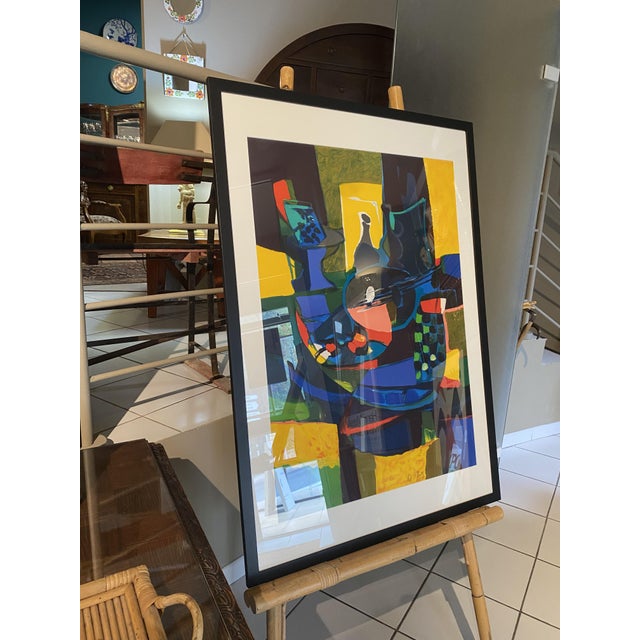 M. Mouly, Abstract Composition, Lithograph, 1990s, Framed | Chairish