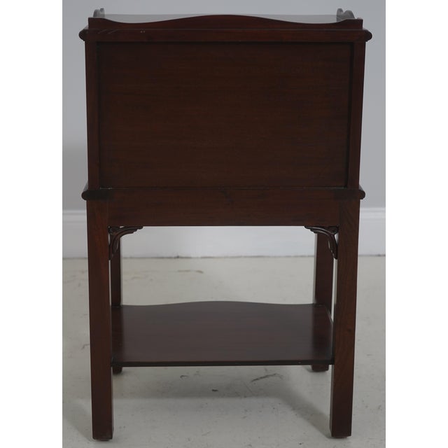 Pair Chippendale Mahogany 2 Drawer Nightstands | Chairish
