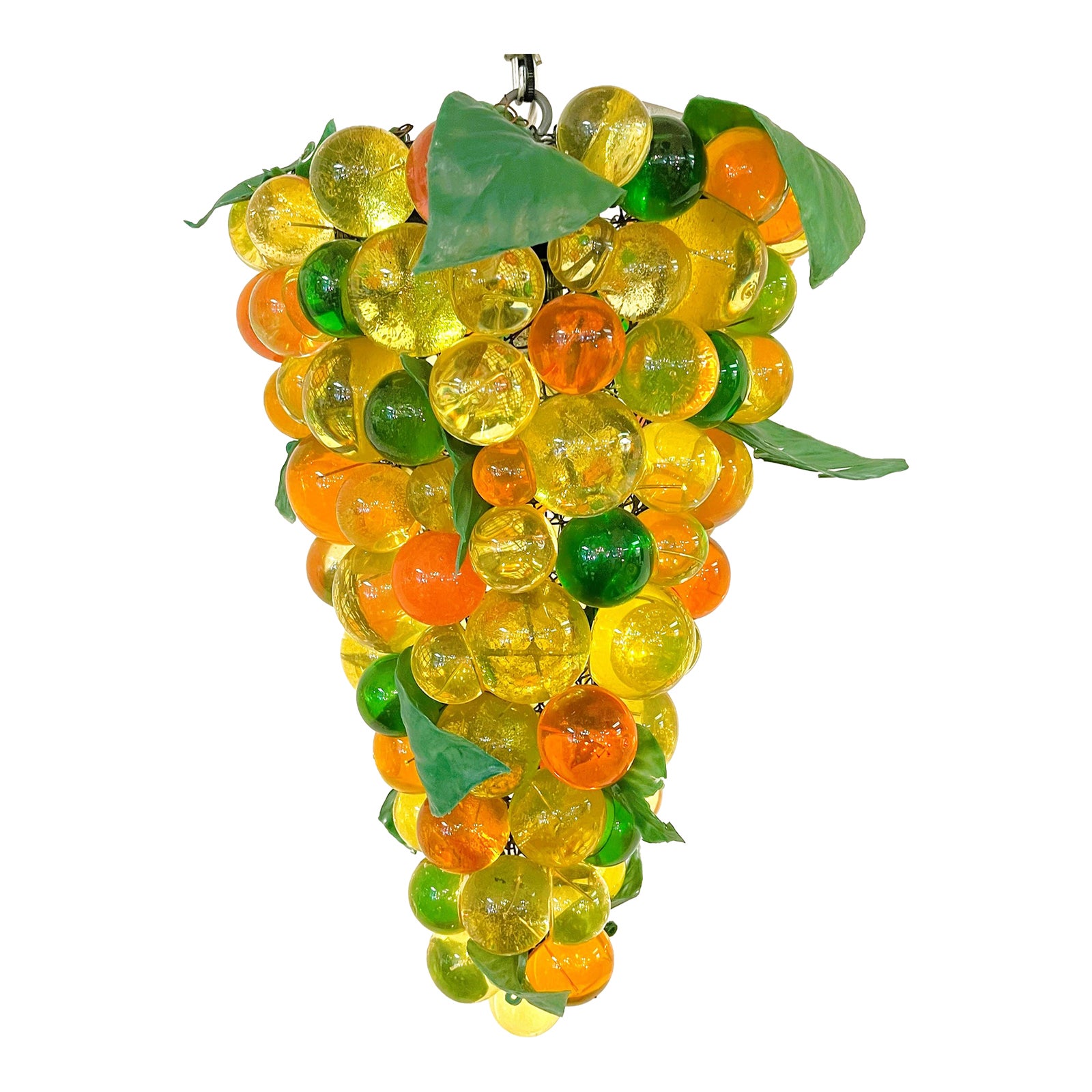 Mid-Century Mediterranean Style Lucite Grape Cluster Light Fixture ...