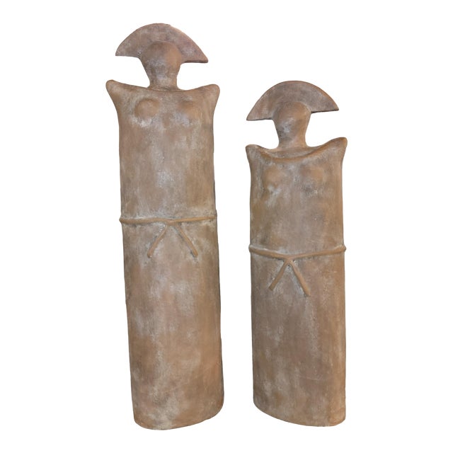 Pair of Abstract Fertility Ceramic Women Sculptures 1960s | Chairish