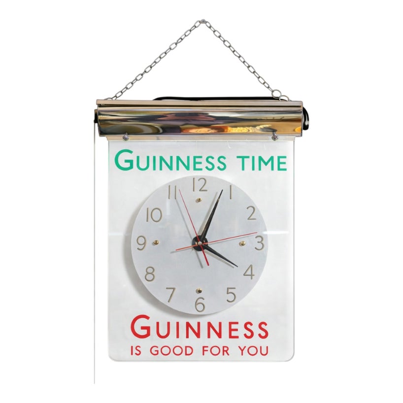 Vintage Guinness Illuminated Pub Clock, 1960s | Chairish