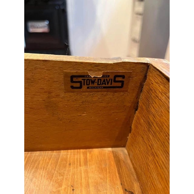 Vintage Stow & Davis Farmhouse Dining Table With Drawer | Chairish