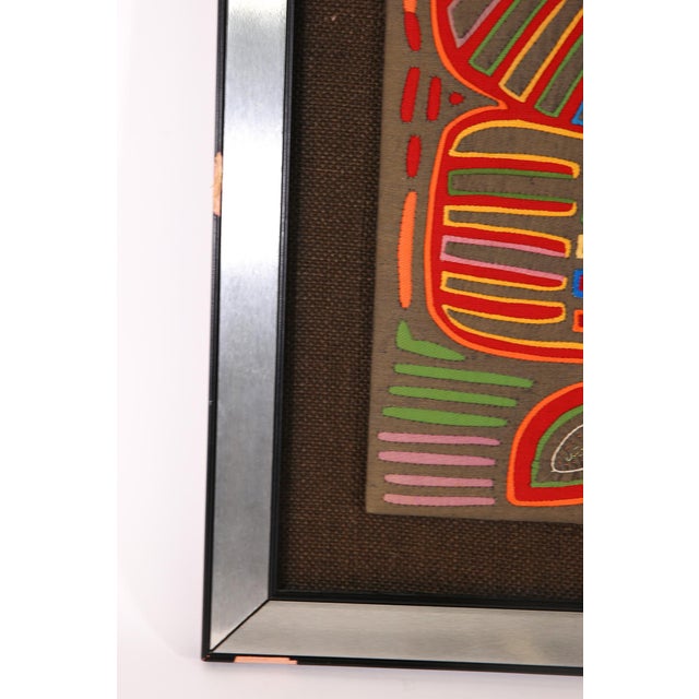 Vintage Framed Panama Mola Panel | Chairish