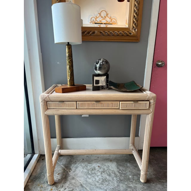 Vintage Coastal Writing Desk/Console | Chairish