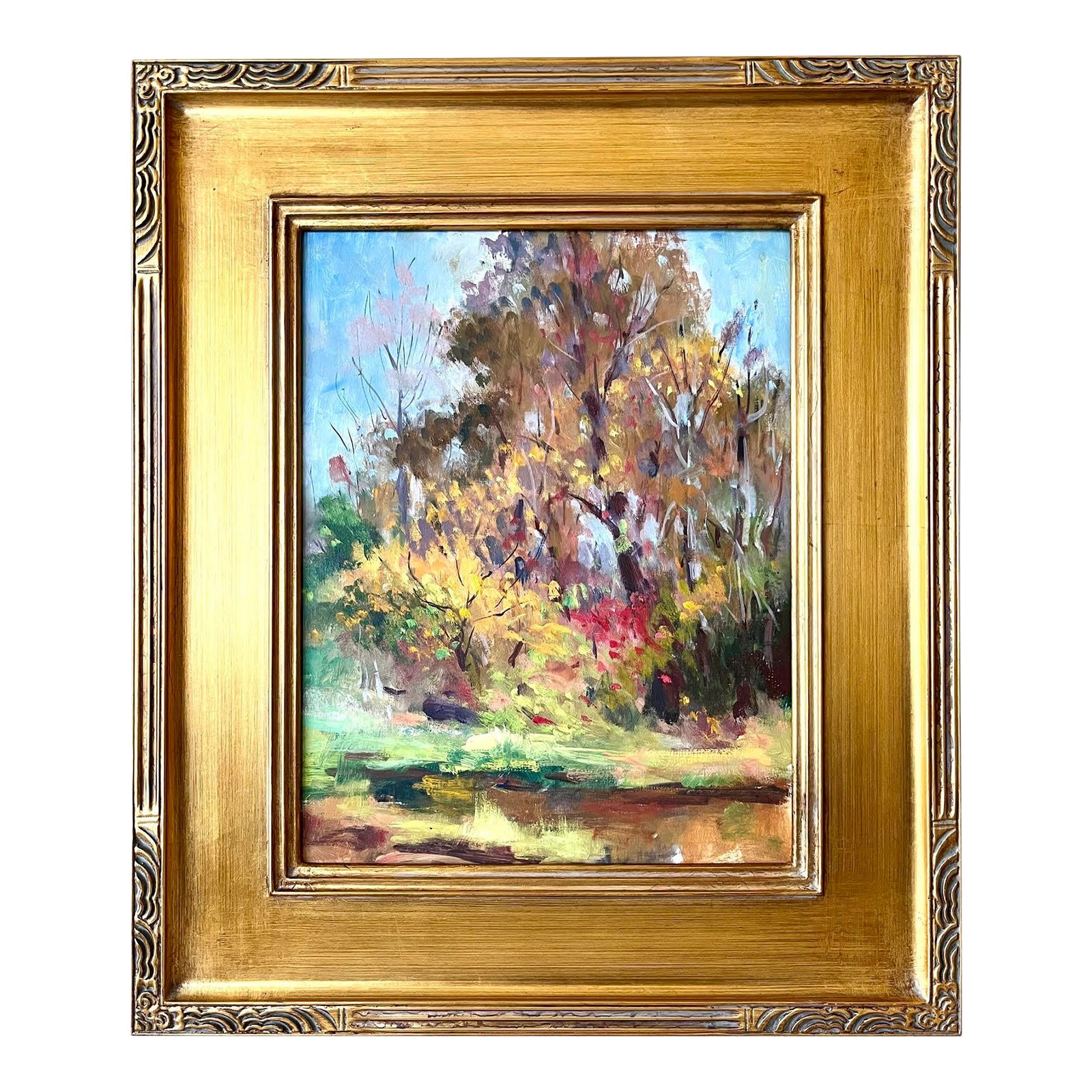 American Impressionist Oil Painting Wooded Landscape and Creek by Harry ...