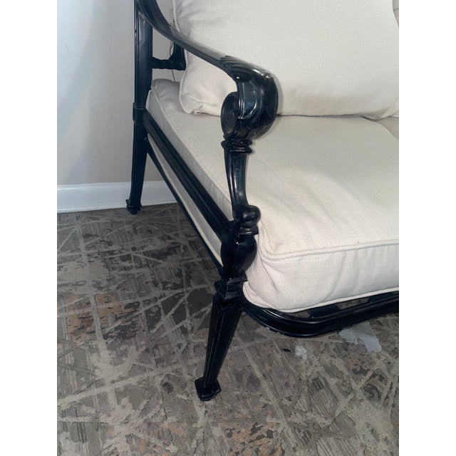 Contemporary Cast Aluminum Patio Sofa | Chairish