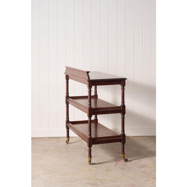 Late 19th Century Victorian English Mahogany 3-Tier Trolley on Casters ...