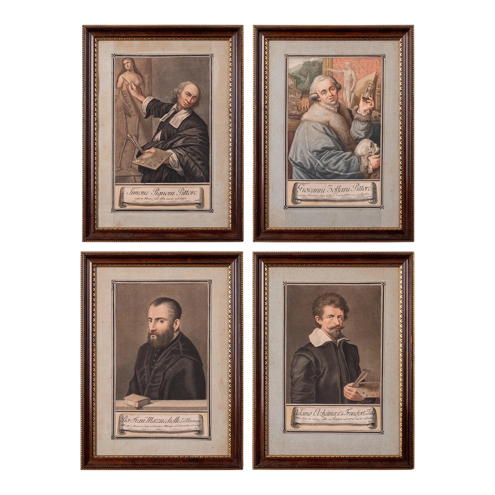 Carlo Lasinio Artist Portrait Engravings, 18th Century - Set of 4 ...