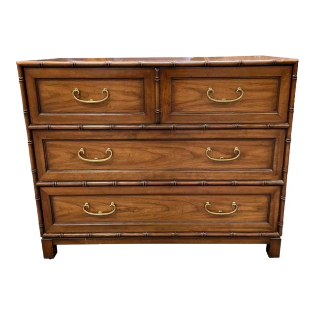 Mid 20th Century Faux Bamboo Chest by Kindel Furniture | Chairish