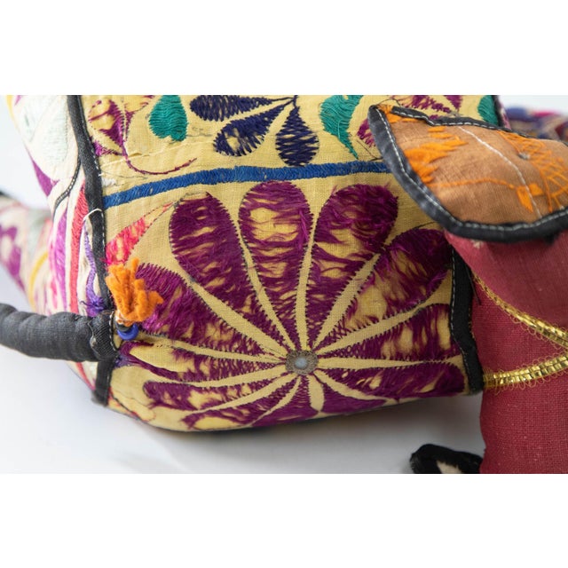 Vintage Handcrafted Stuffed Cotton Embroidered Ceremonial Elephant Toy ...