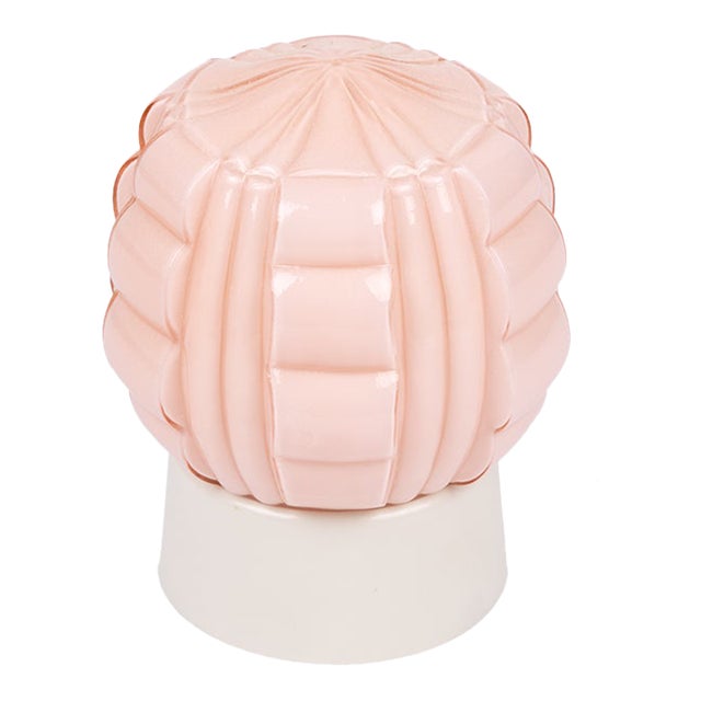1930s Pink Art Deco Flush Mount Ceiling Light | Chairish