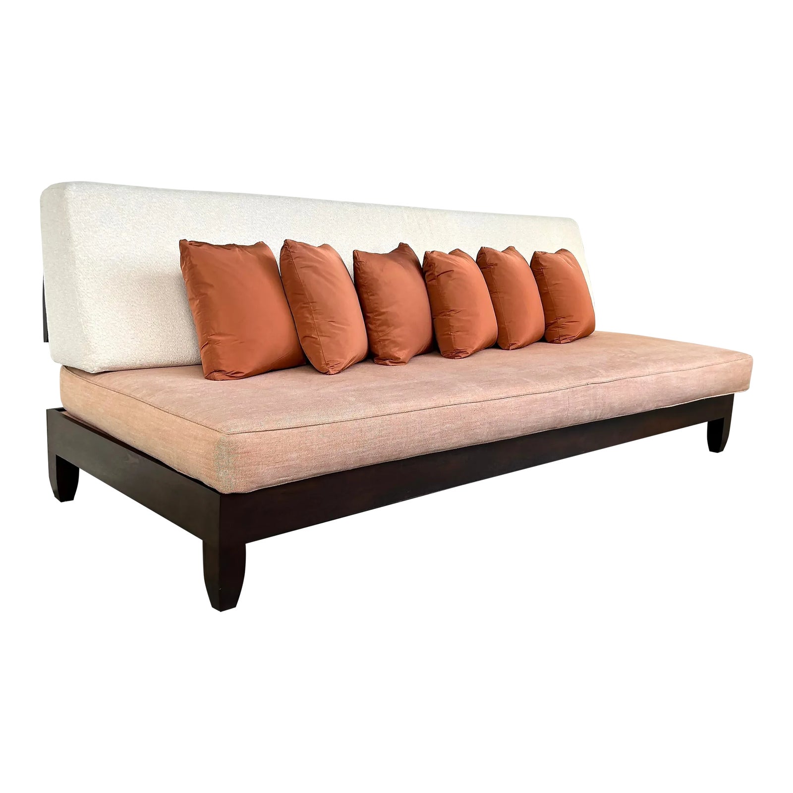Ralph Pucci Chris Lehrecke Armless Mahogany Sofa With Loose Cushions ...
