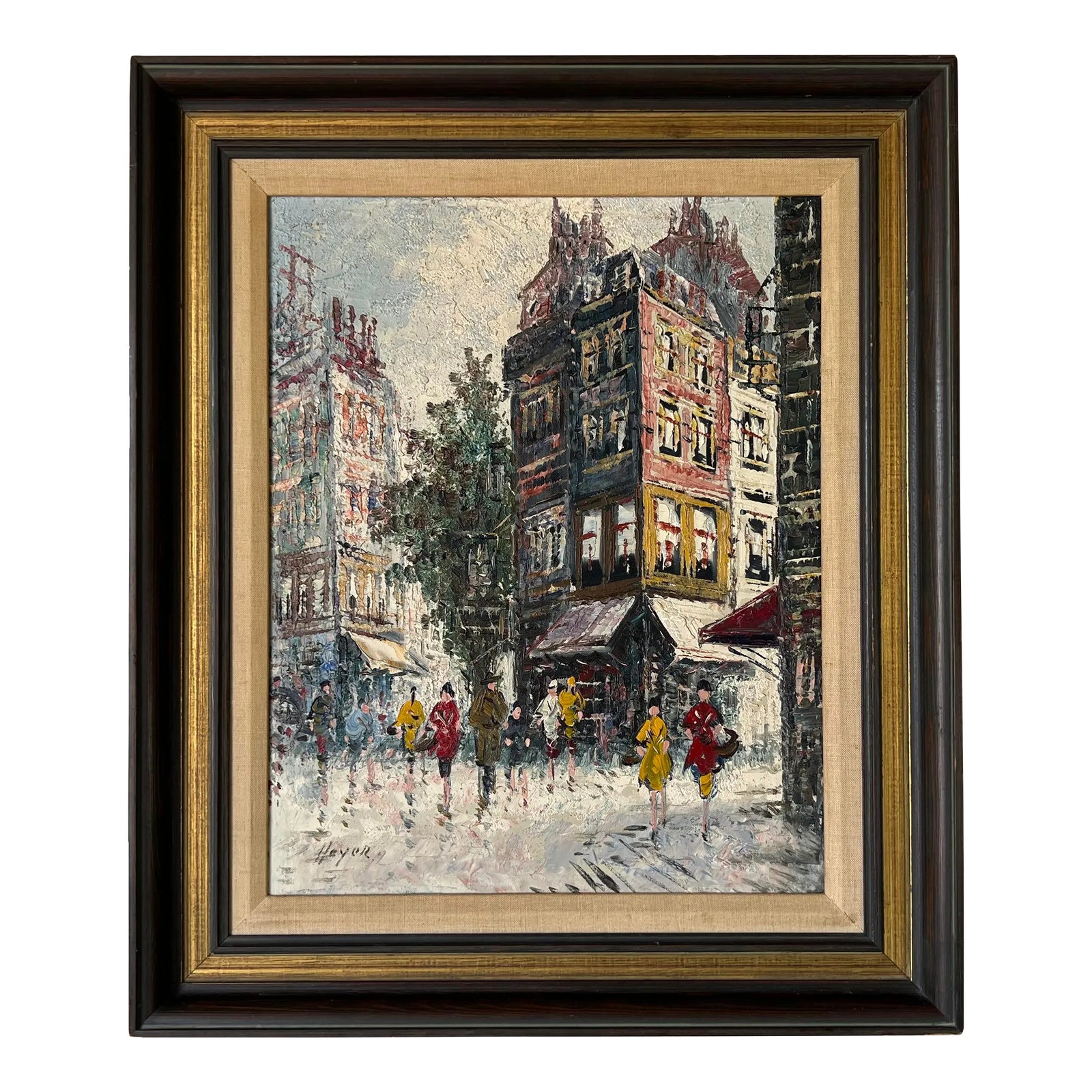 1960's Heyer Impressionist Winter Cityscape Paris Street Scene Oil ...