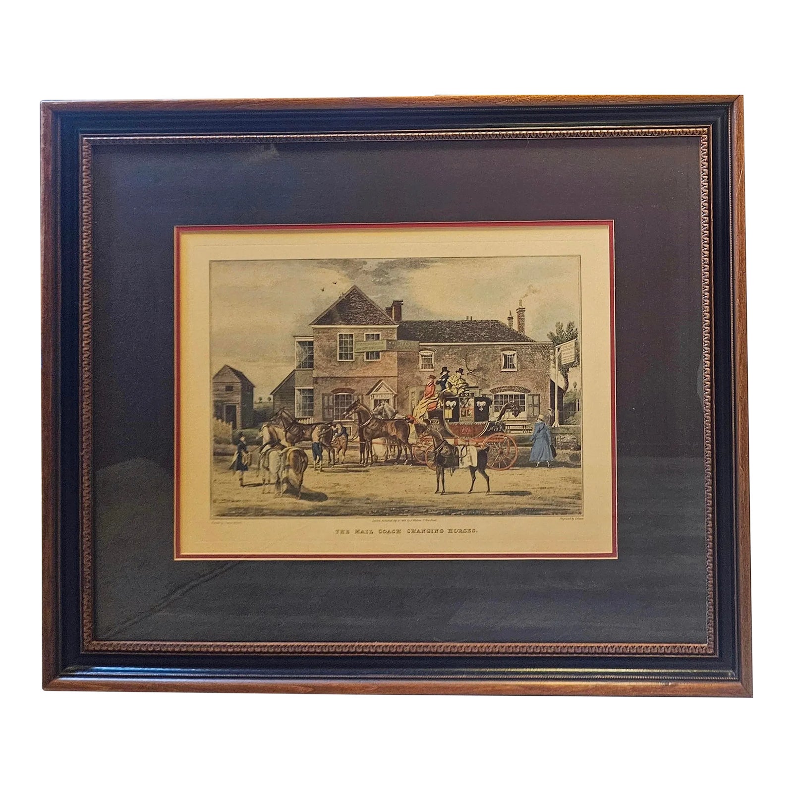 "The Mail Coach Changing Horses" by James Pollard - Engraving by G ...