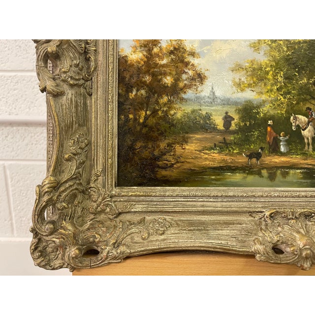 Gudrun Sibbons, Oil Painting of Family Picnic by the River with Horse ...