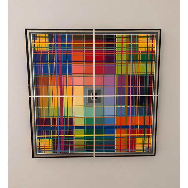 Vintage Color Grid Acrylic Painting by Tom Sapp | Chairish