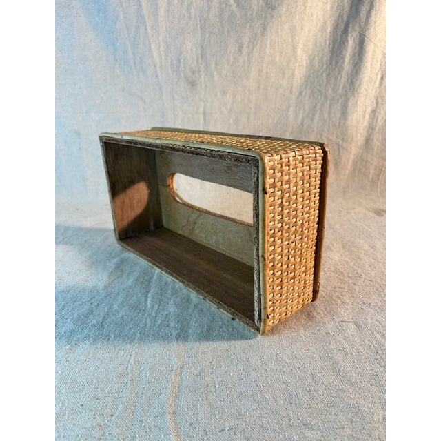 Mid-Century Modern Wicker and Bamboo Facial Tissue Box Cover | Chairish