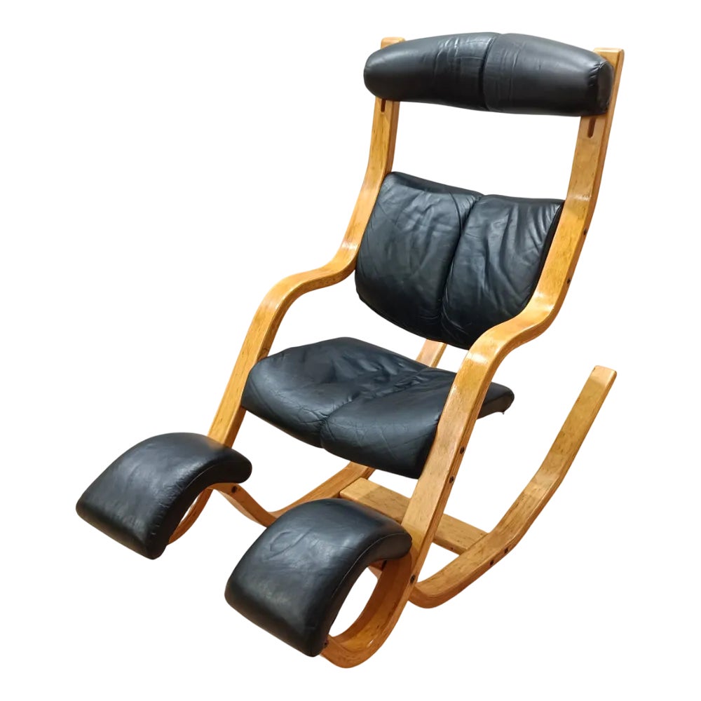 Leather Zero Gravity Armchair by Peter Opsvik for Stokke, 1980s | Chairish