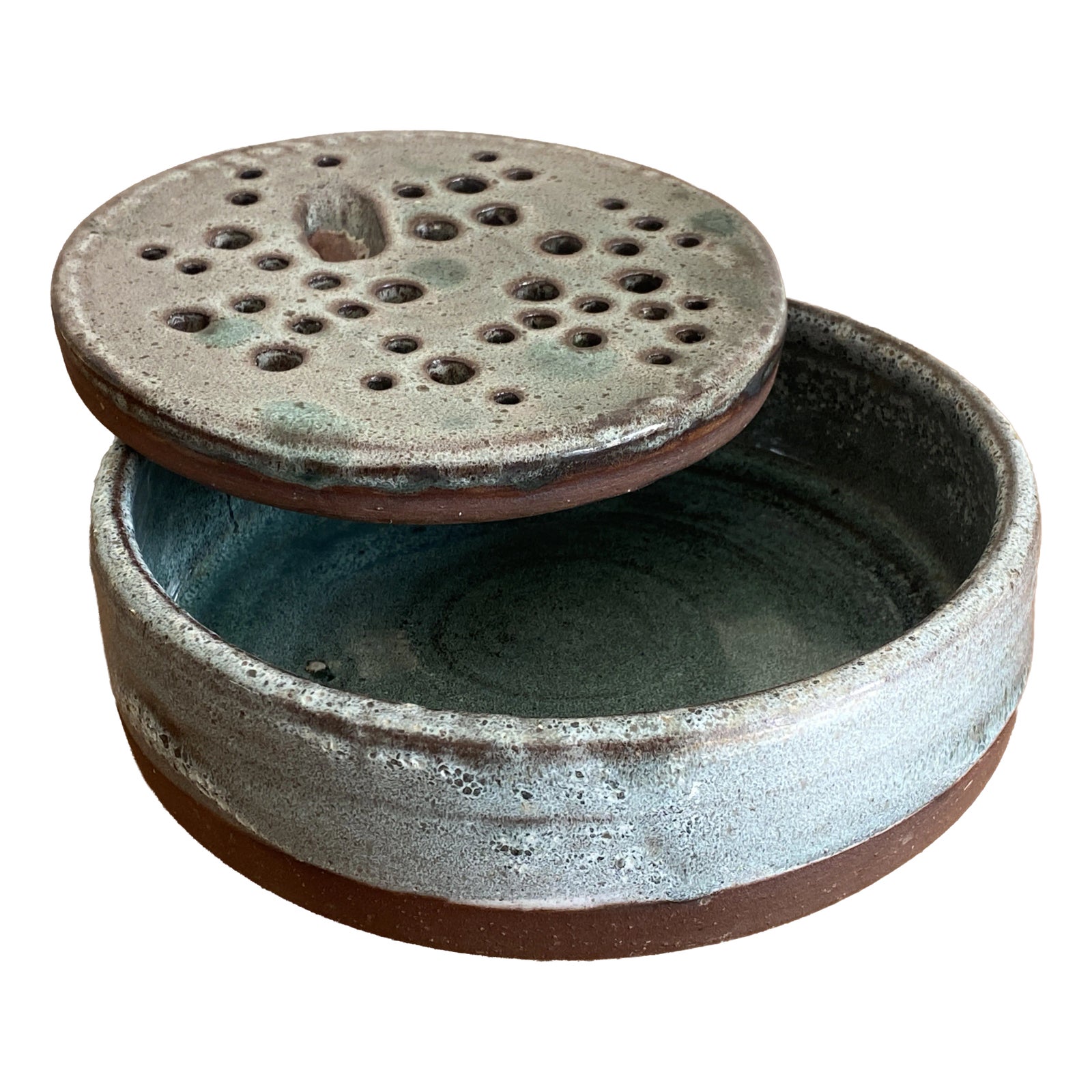 Vintage Glazed Stoneware Flower Frog by the Workshop of Jeanne and ...