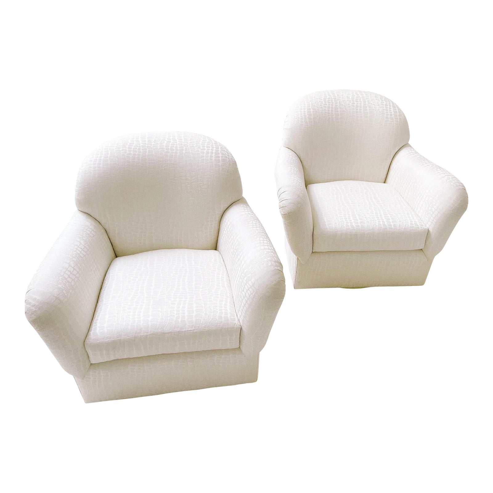 1990s Interior Crafts Chicago Swivel Club Chairs - a Pair | Chairish