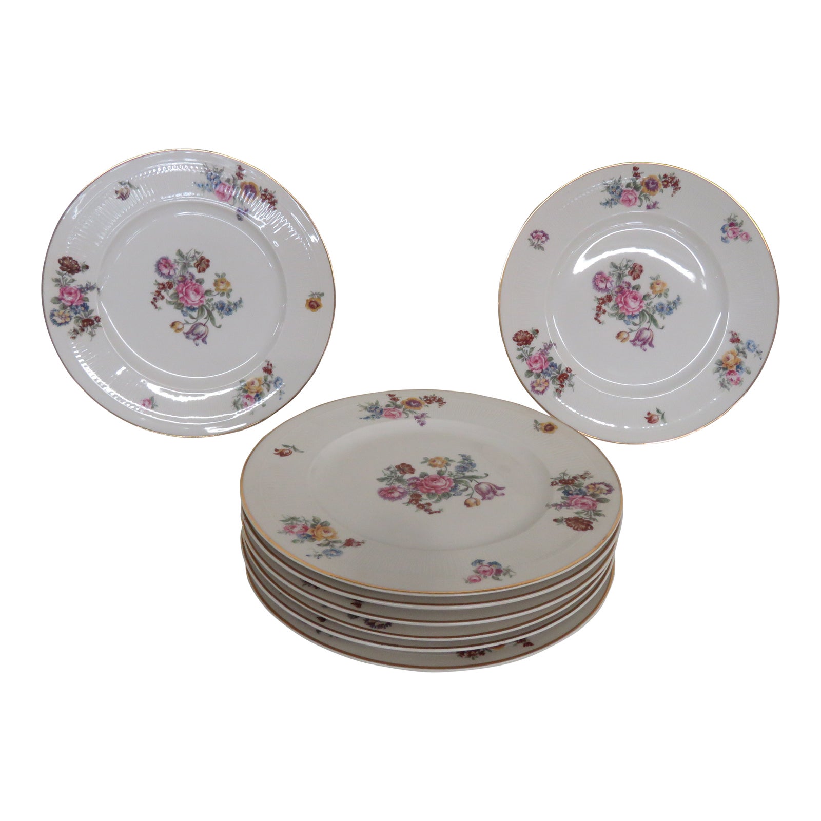 Limoges Goa Field Haviland Floral Ivory China France 8 Dinner Plates ...