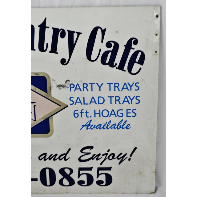 Vintage Dietz & Watson Double Sided Metal Country Cafe Sign | Chairish