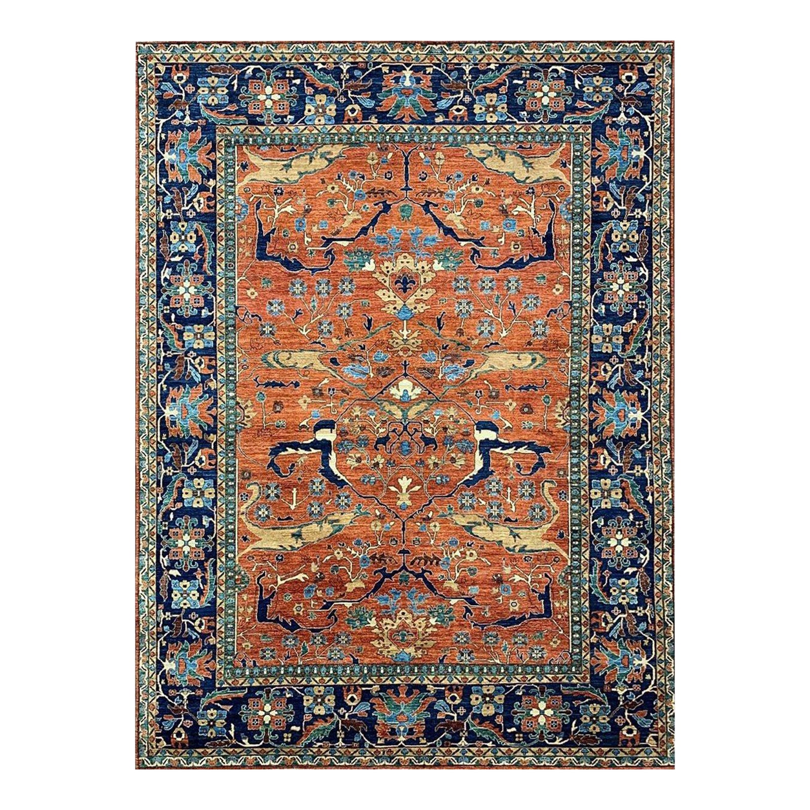 1990s Handwoven Persian Serapi Area Rug 10x14 | Chairish