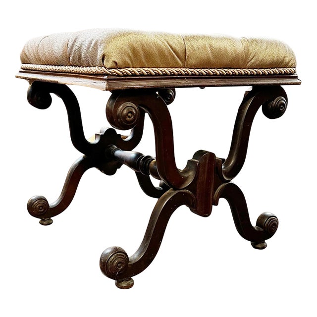 Circa 1820s American Empire Tufted Stool | Chairish