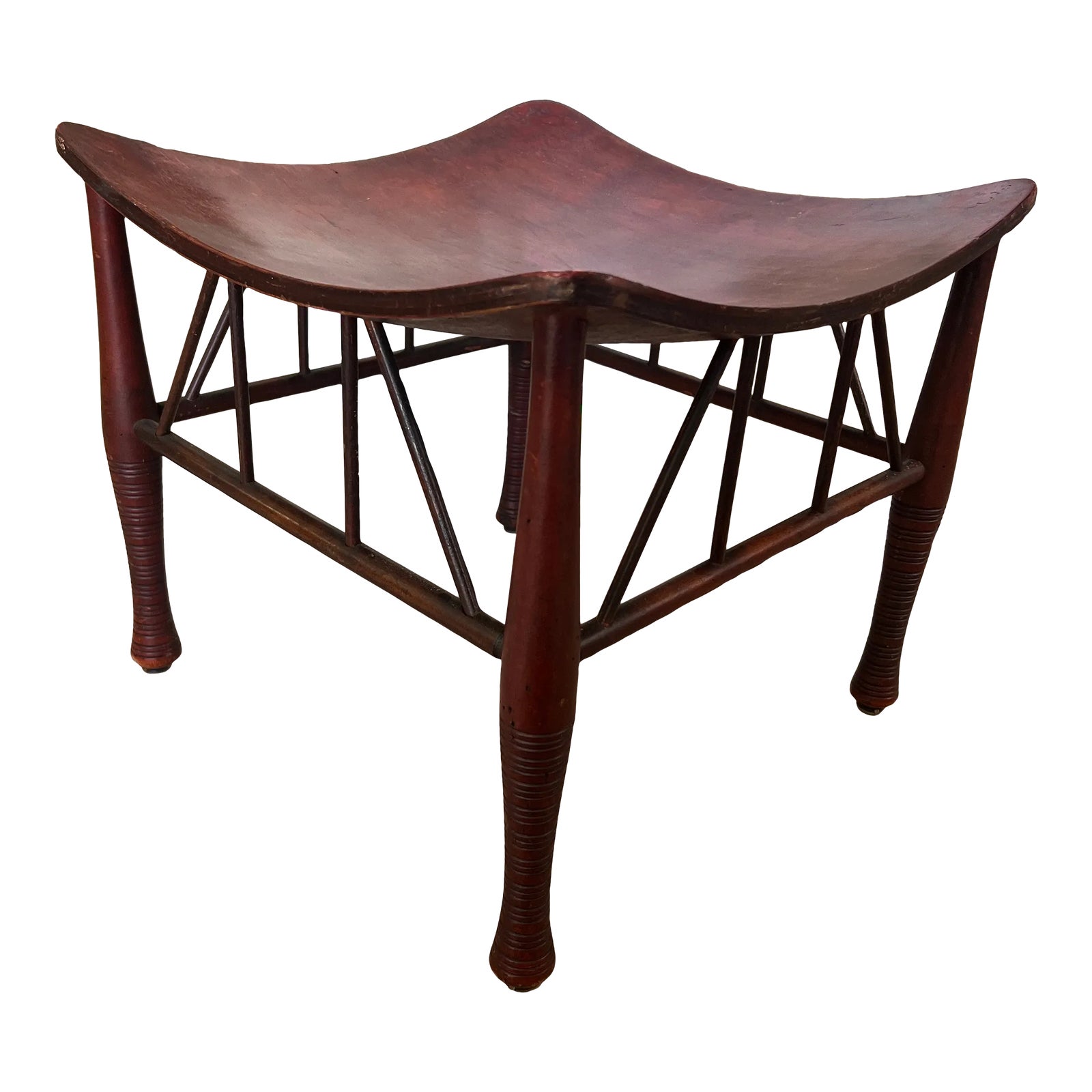 Vintage Egyptian Revival Thebes Stool Bench | Chairish